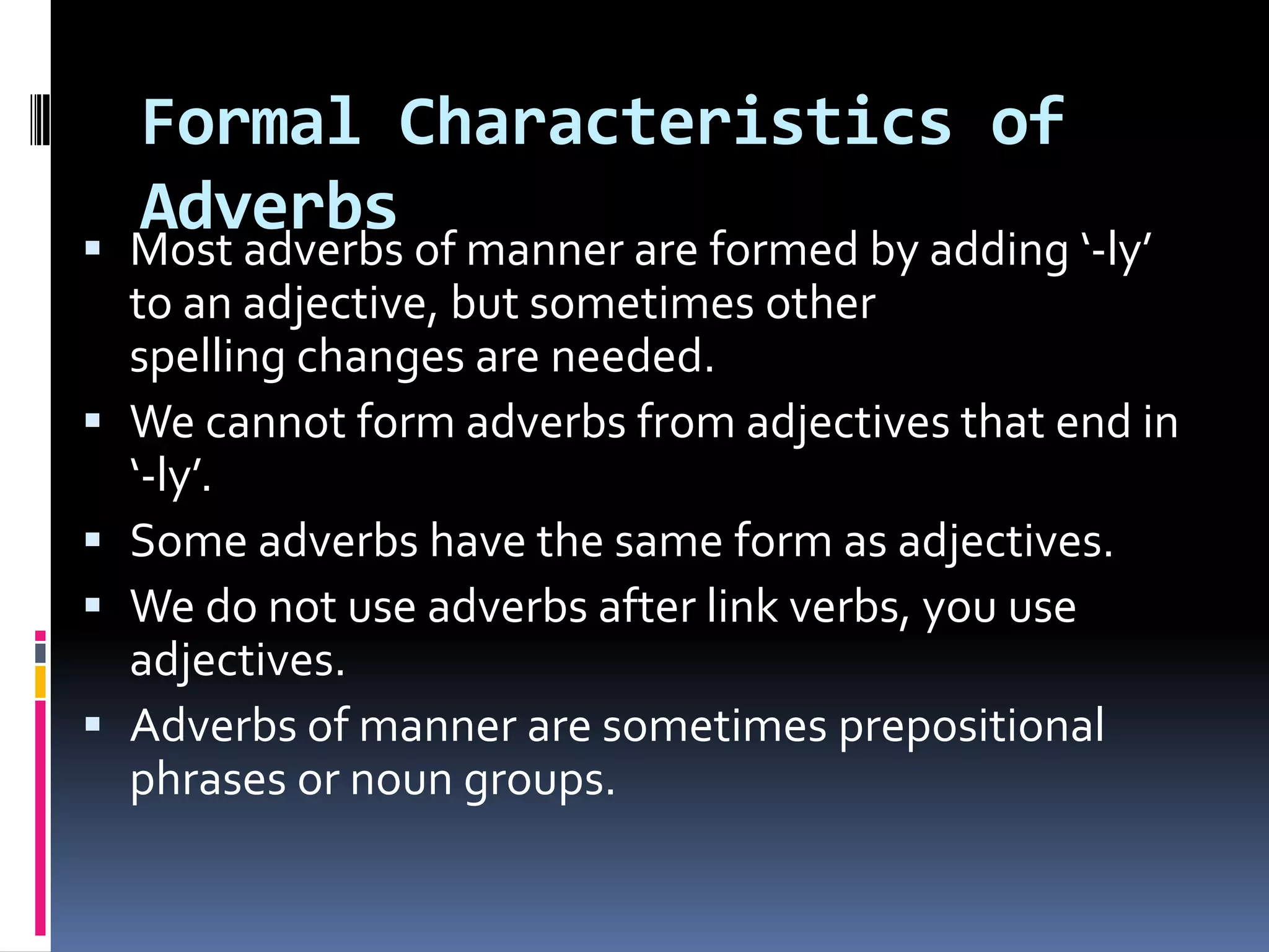 Adverb manner slide | PPTX