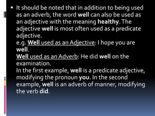 Adverb manner slide | PPTX