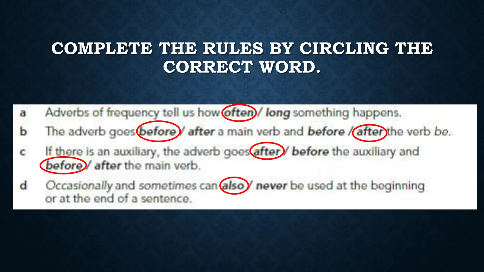 Adverb of Frequency- Cambridge Global English Year 9- Unit 8 | PPT