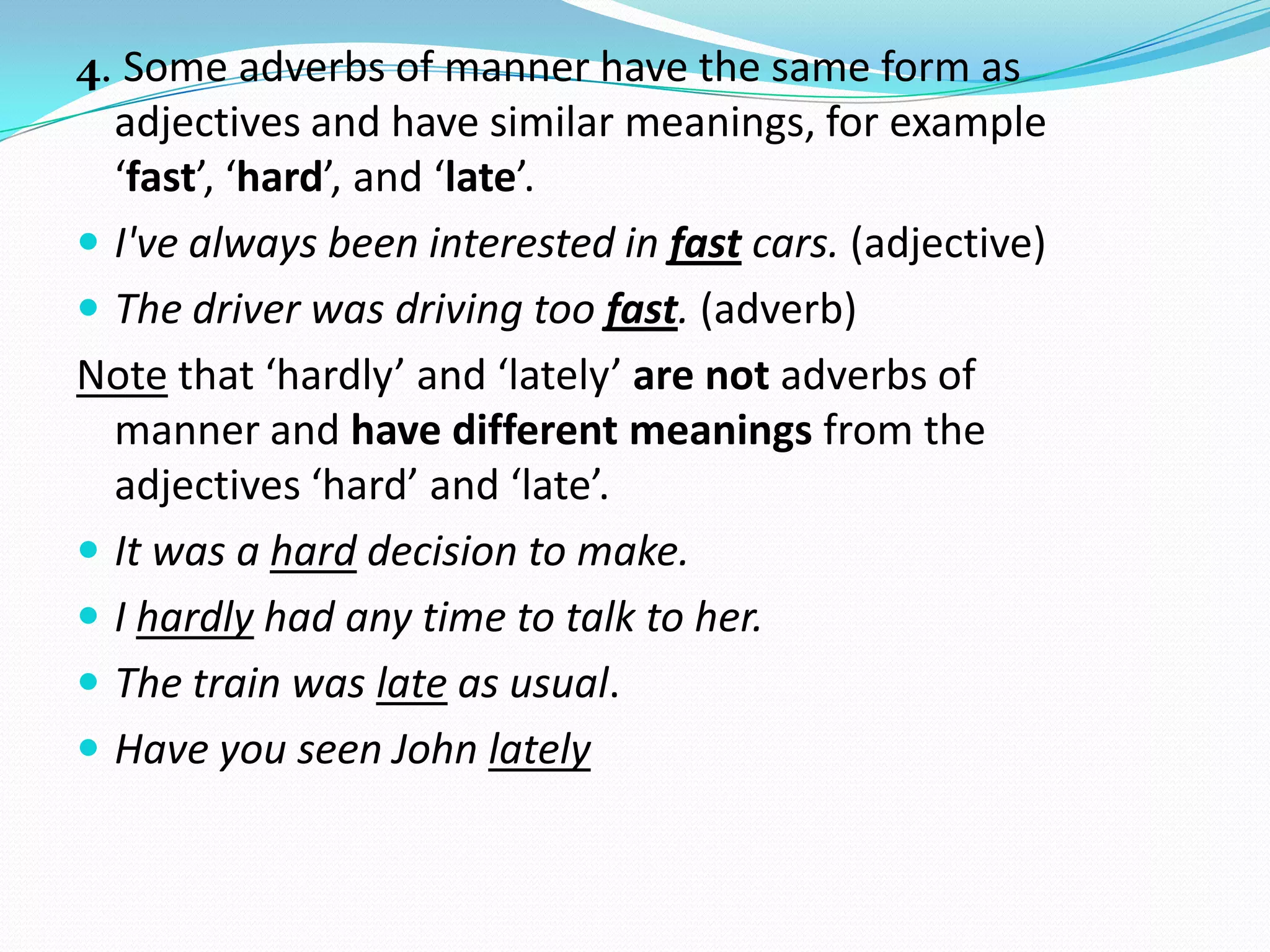 Adverb of manner | PPTX
