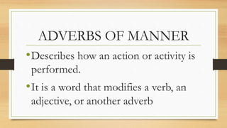 English 9 Adverb of manner | PPTX