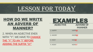 ADVERB OF MANNER PPT.pptx for grad 11 english class | PPT