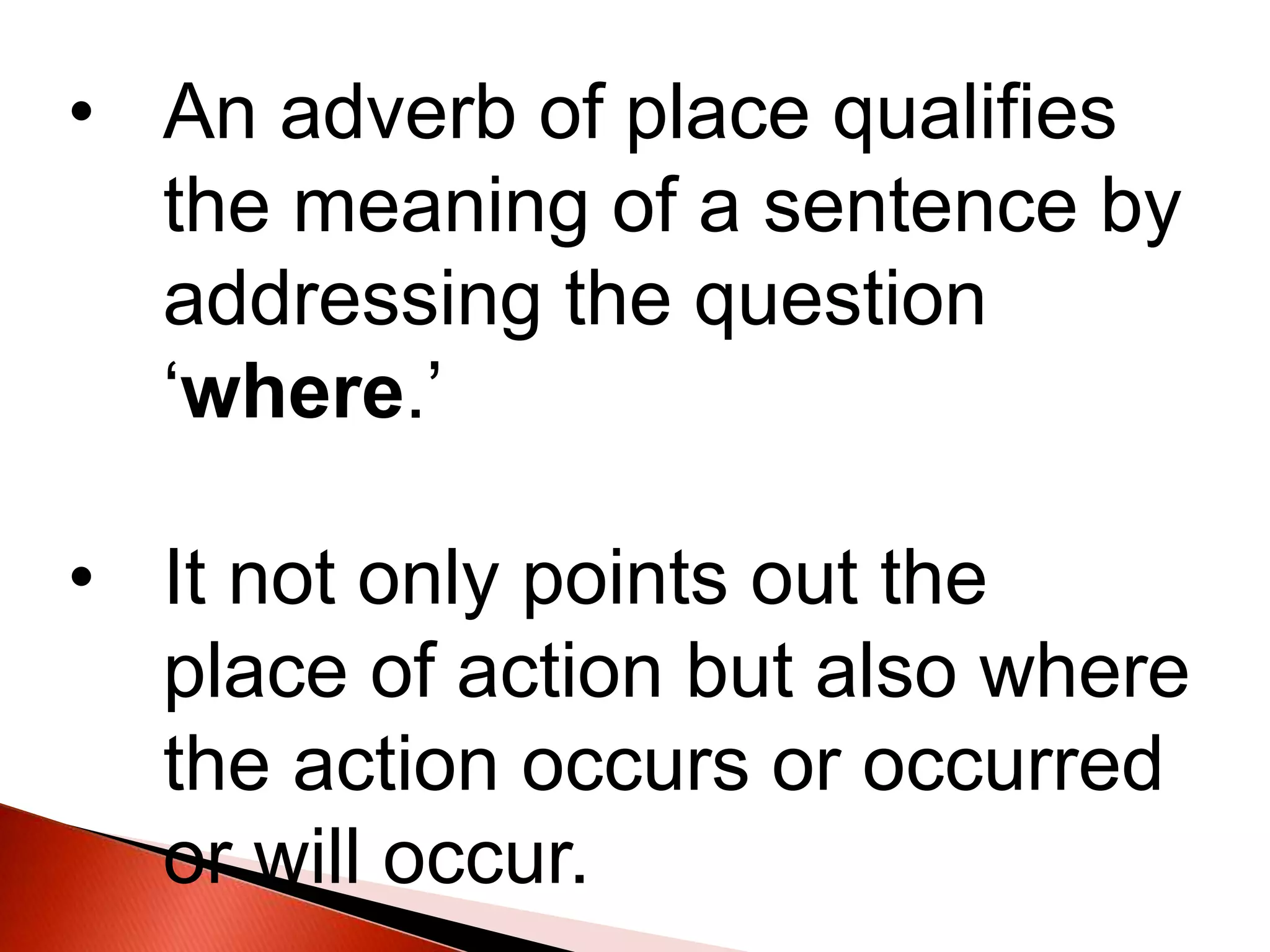 Adverb of place | PPTX