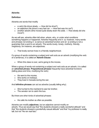 Adverbs | PDF