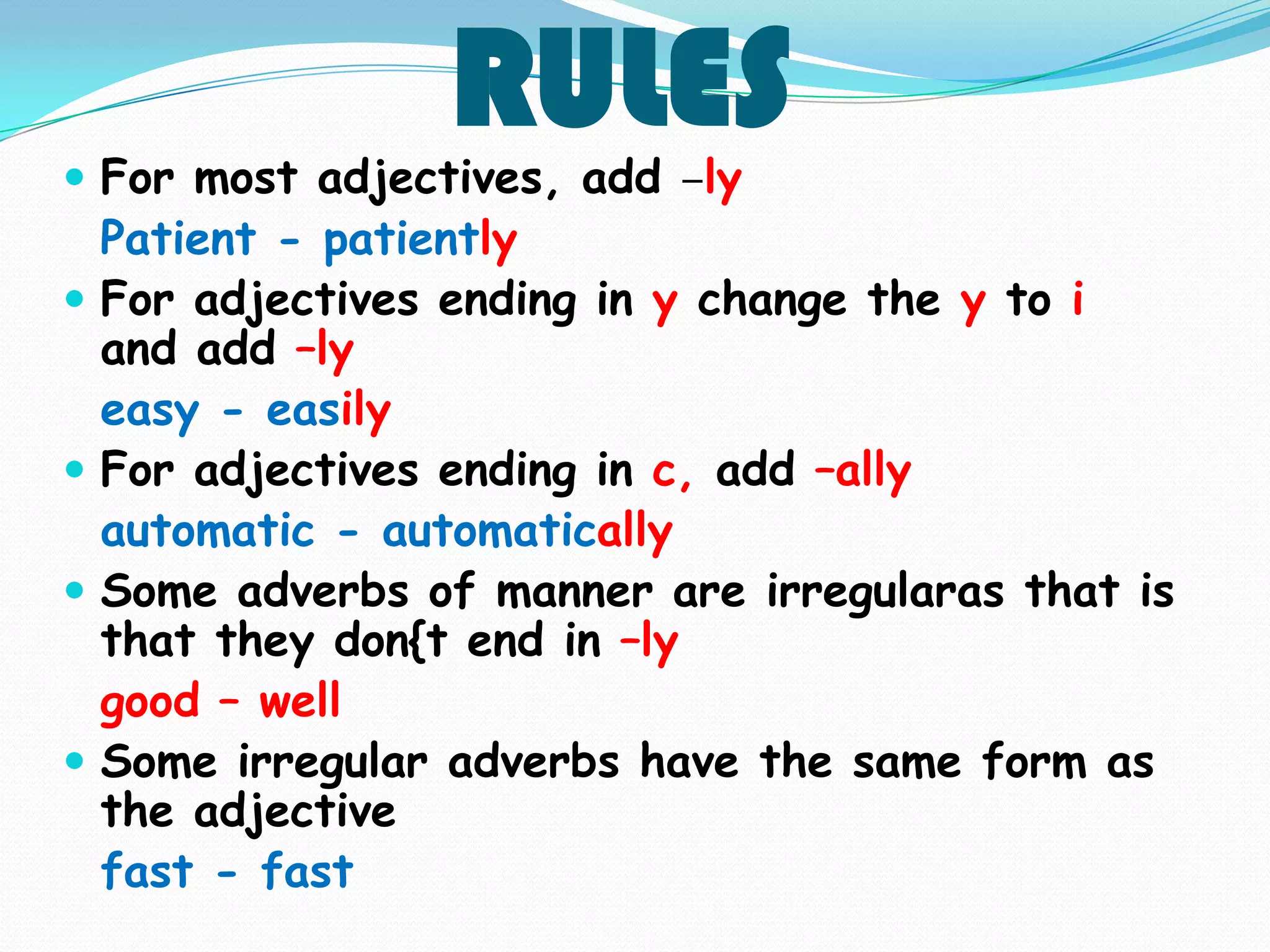 Adverbs and Adjectives | PPT