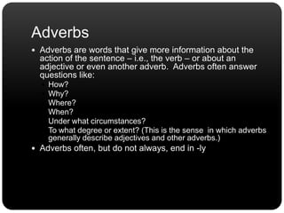 Adverbs | PPTX | Christianity | Religion & Spirituality