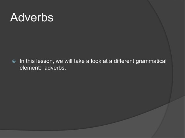 Adverbs | PPTX