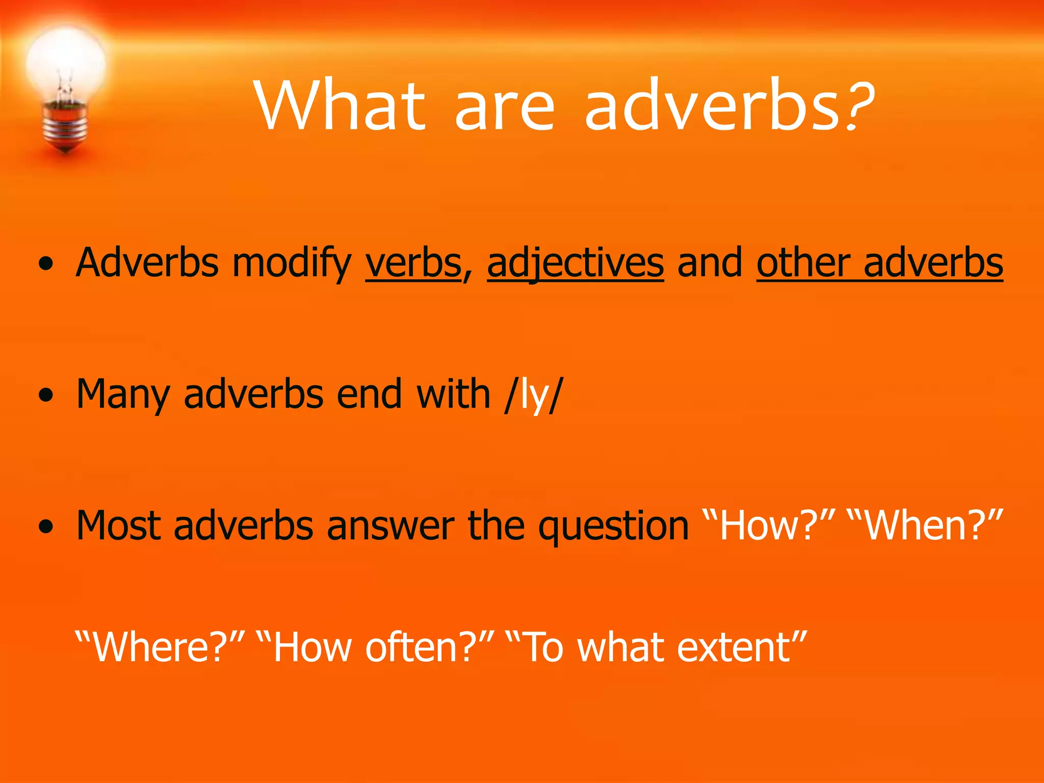 Adverbs | PPTX
