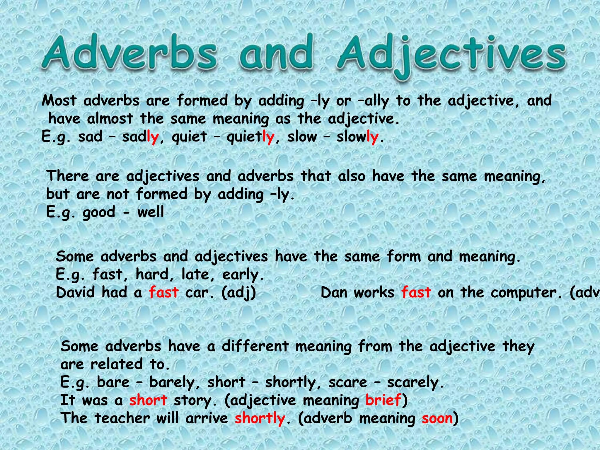 Powerpoint about Adverbs and Types of Adverbs | PPT