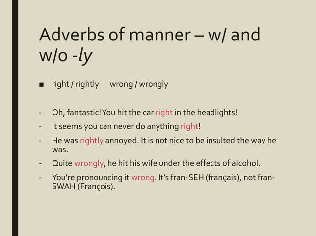 Adverbs -Definition, types, common postions and frequent uses | PPT