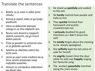 adverbs of manner place and time, position | PPT