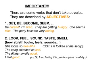 adverbs of manner place and time, position | PPT | Music | Entertainment
