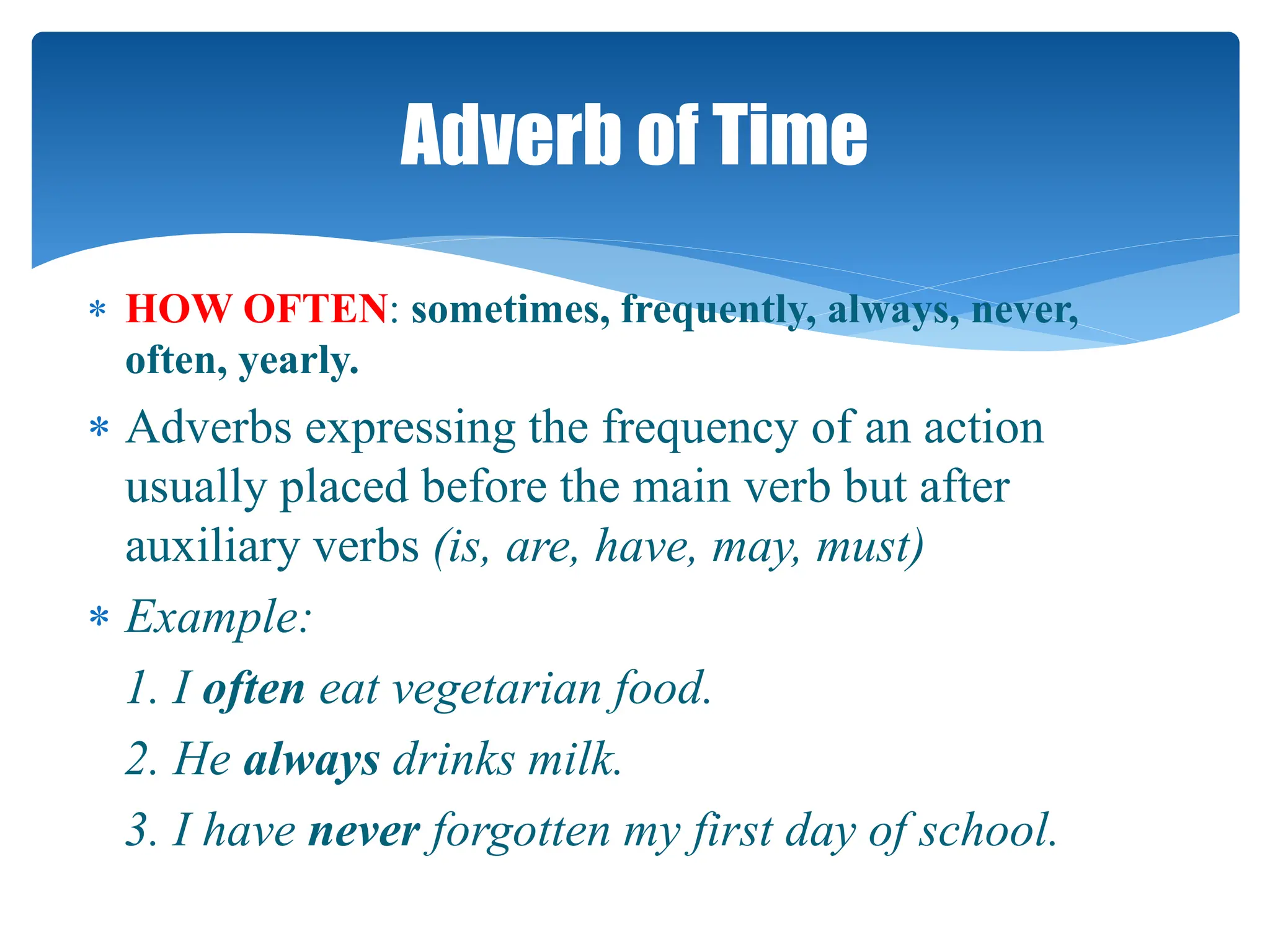 ADVERBS of manner, place, time, and frequency | PPTX