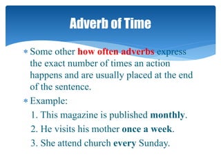 ADVERBS of manner, place, time, and frequency | PPTX