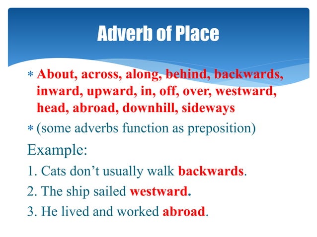 ADVERBS of manner, place, time, and frequency | PPTX