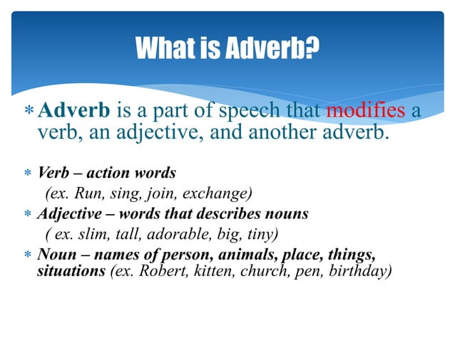 ADVERBS of manner, place, time, and frequency | PPTX
