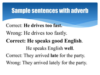 ADVERBS of manner, place, time, and frequency | PPTX