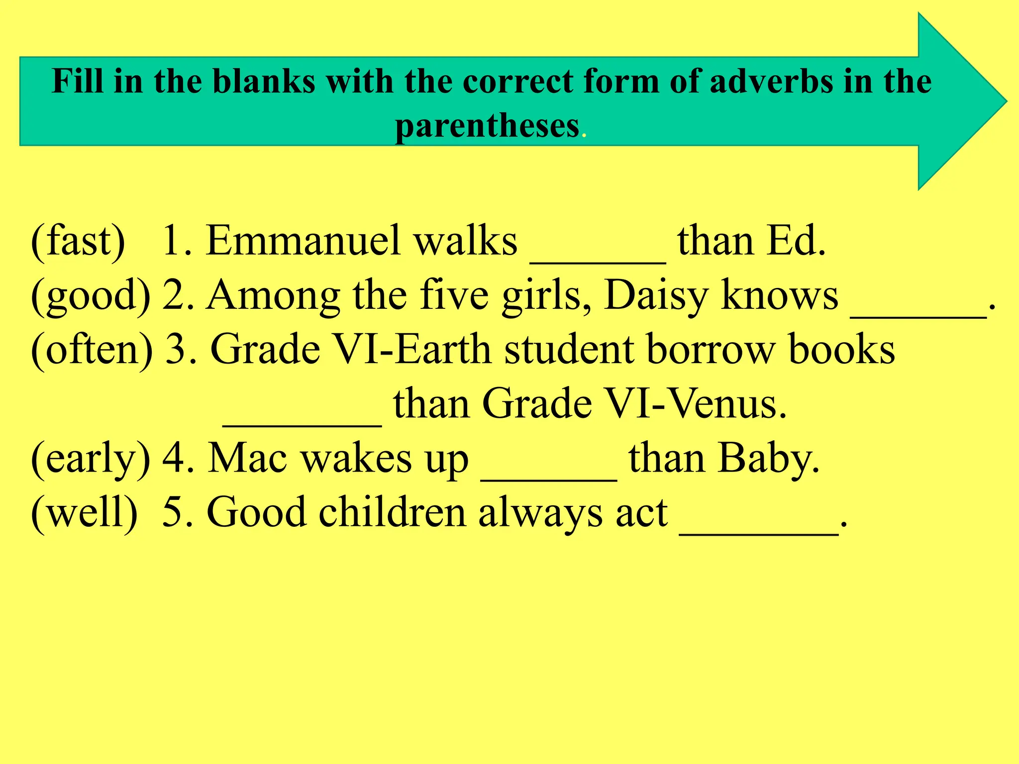 Parts of Speech - Adverbs- Powerpoint Presentation | PPT