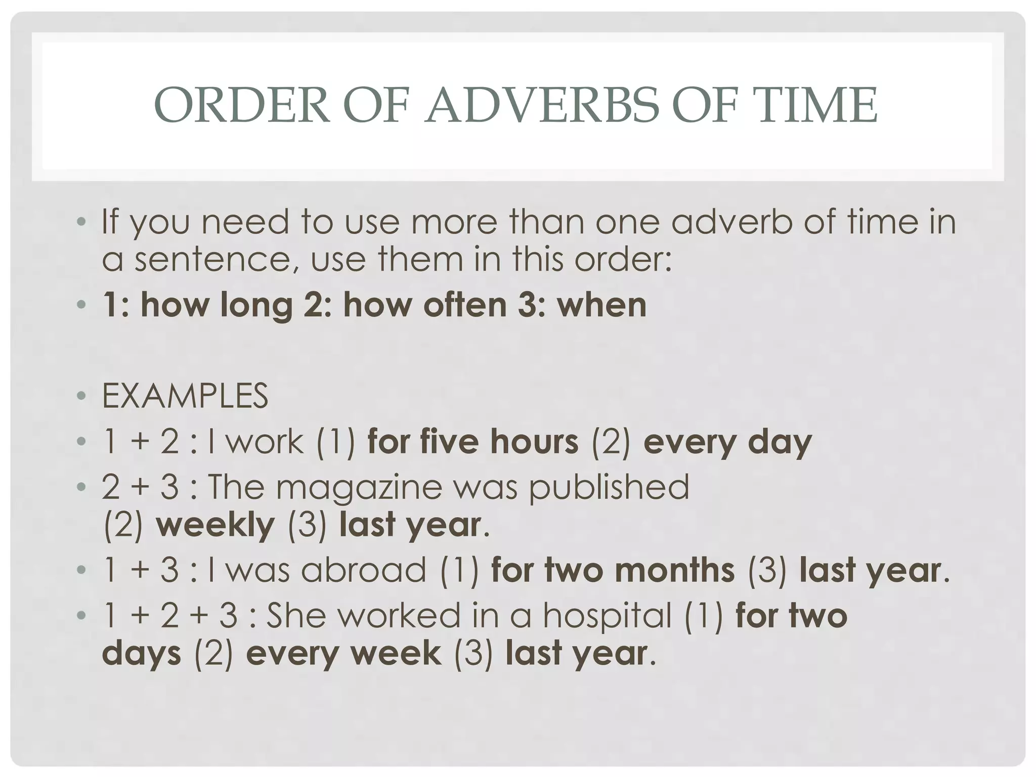 Adverbs time | PPTX