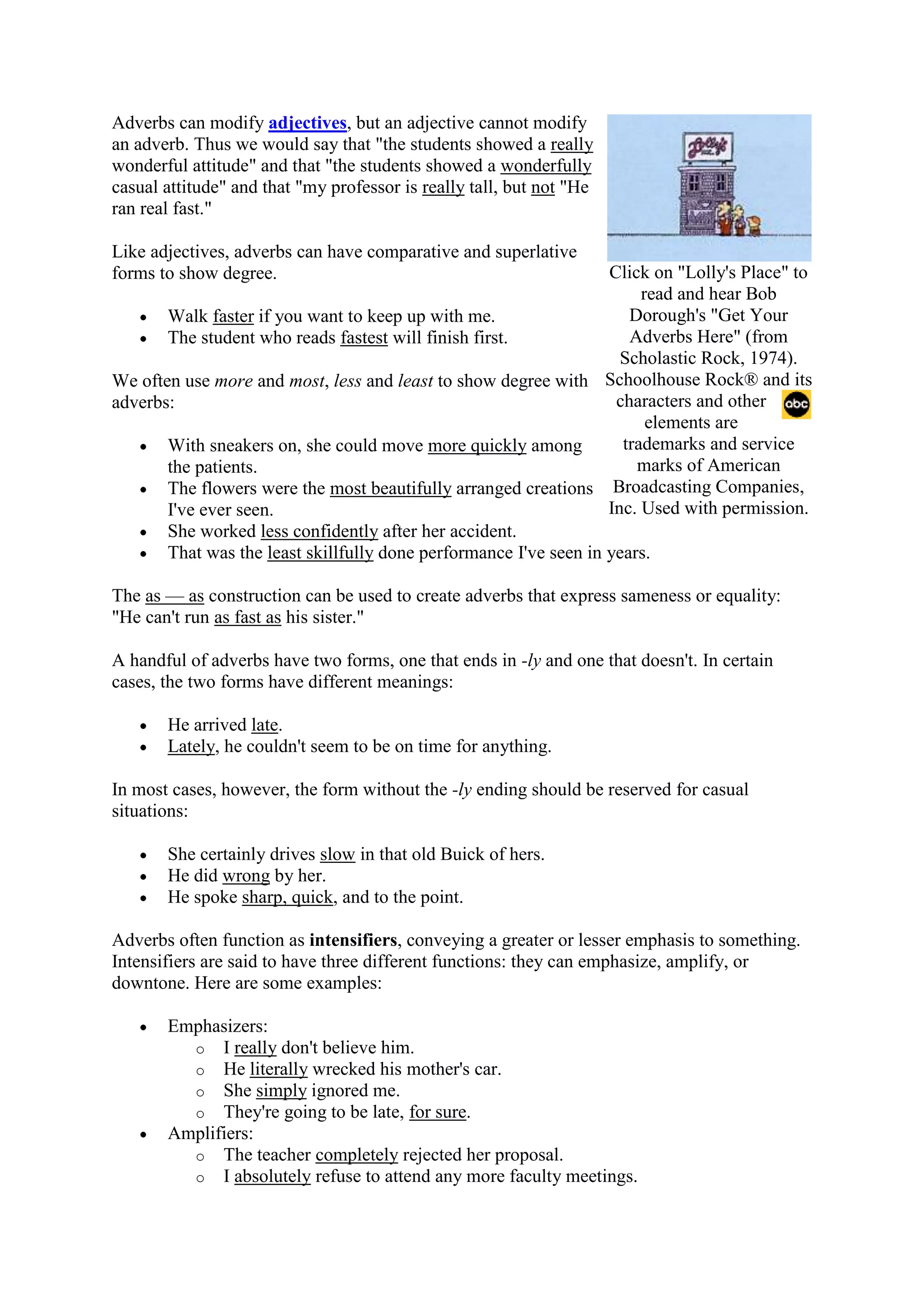 Adverbs usage | DOCX