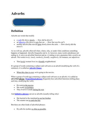 Adverbs usage | DOCX