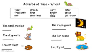 #Adverbs Describe #Verbs: They answer three questions about verbs they ...