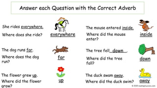 #Adverbs Describe #Verbs: They answer three questions about verbs they ...