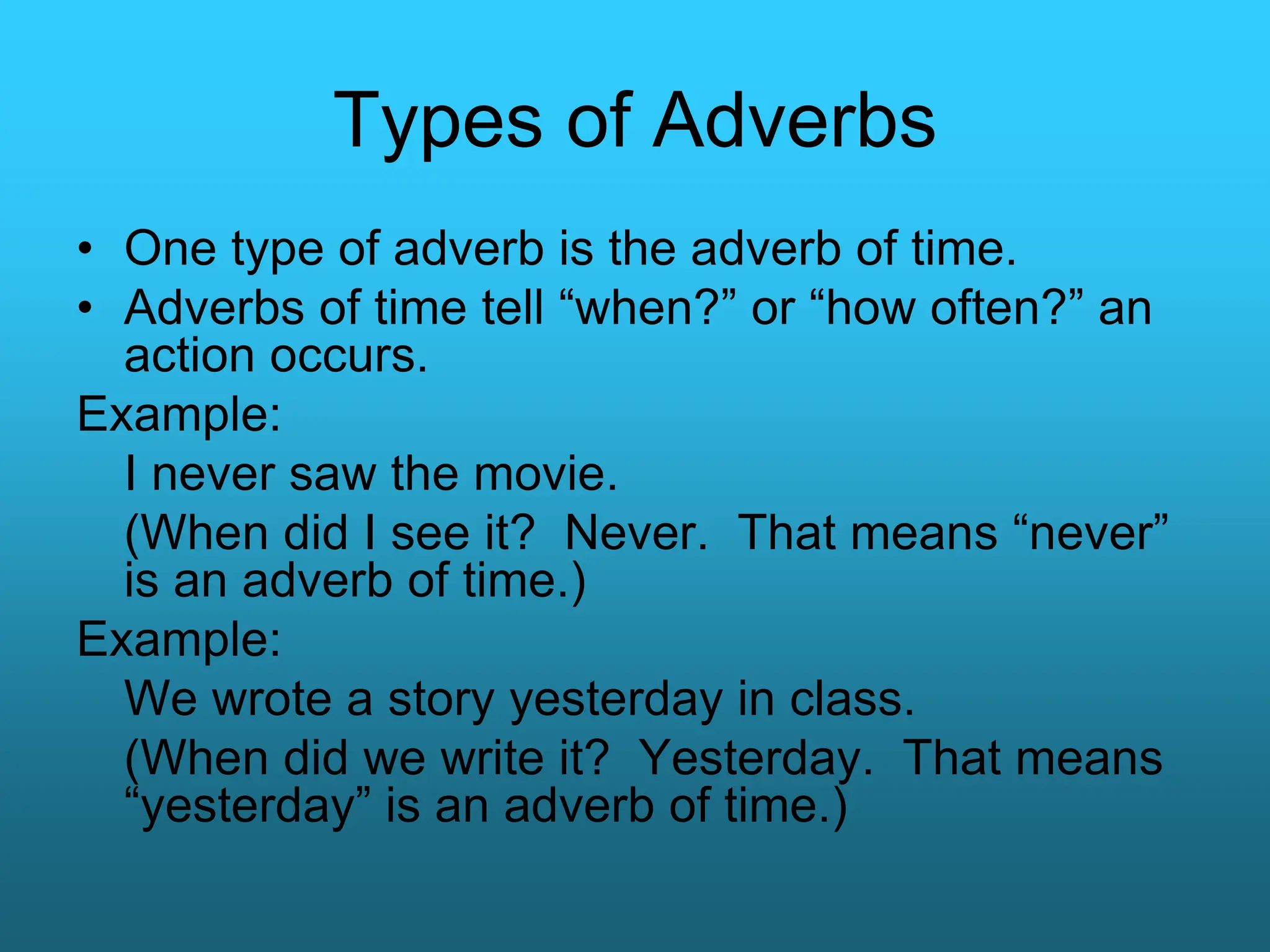Adverbs Lesson on Grammar and Mechanics. | PPT