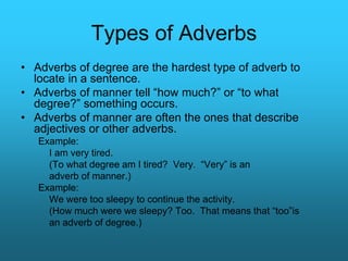 Adverbs Lesson on Grammar and Mechanics. | PPT