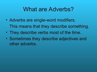 Adverbs PowerPoint Presentation English Lesson | PPT