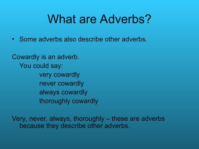 Adverbs PowerPoint Presentation English Lesson | PPT