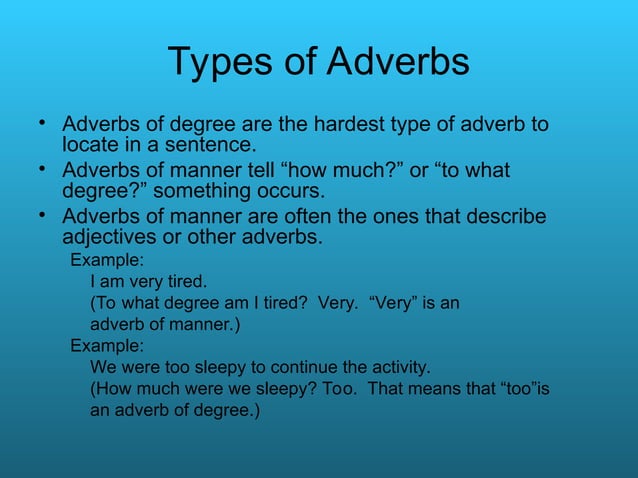 Adverbs PowerPoint Presentation English Lesson | PPT