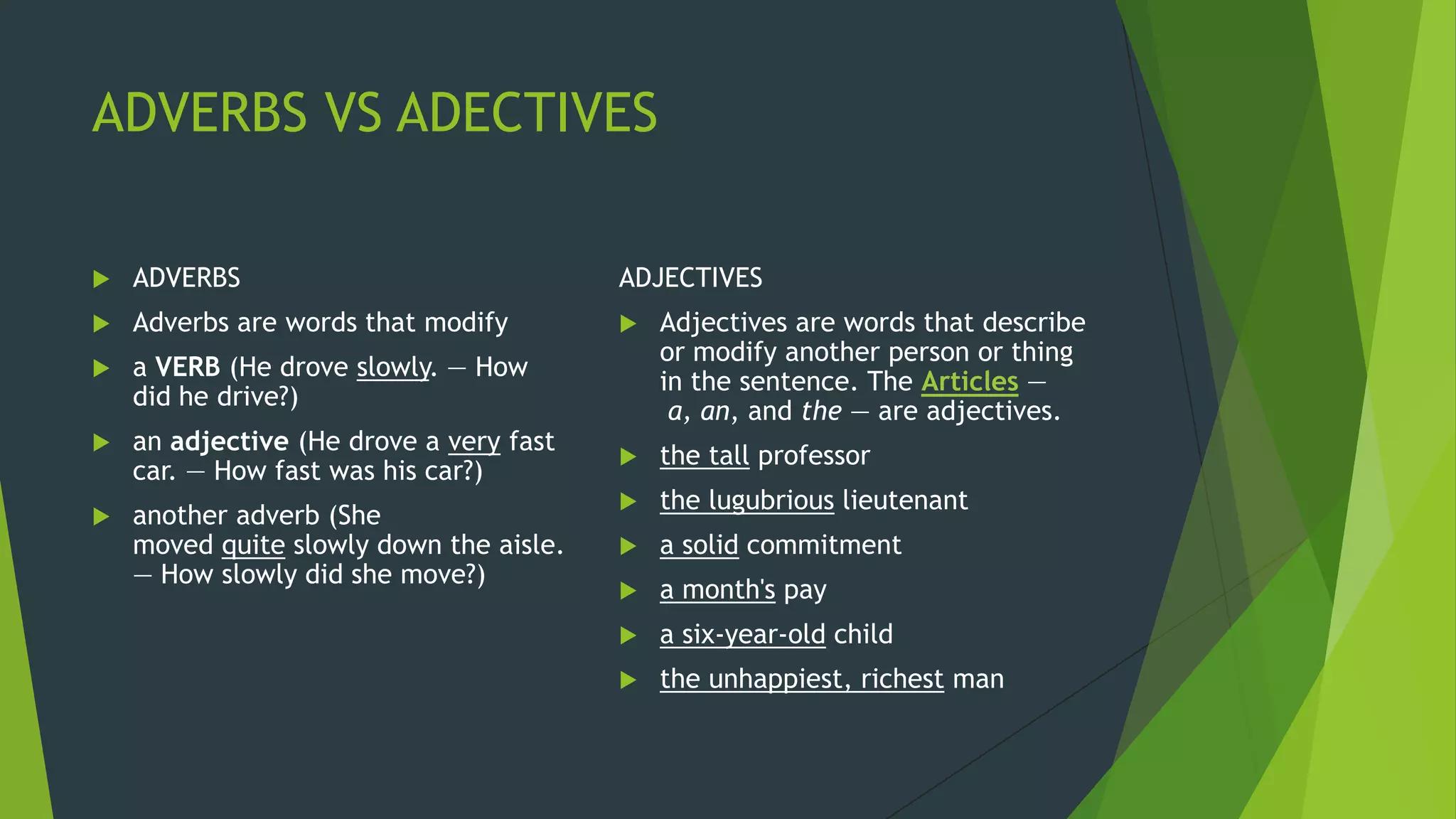 Adverbs and adjectives | PPT