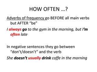 Adverbs and expressions of frequency | PPTX
