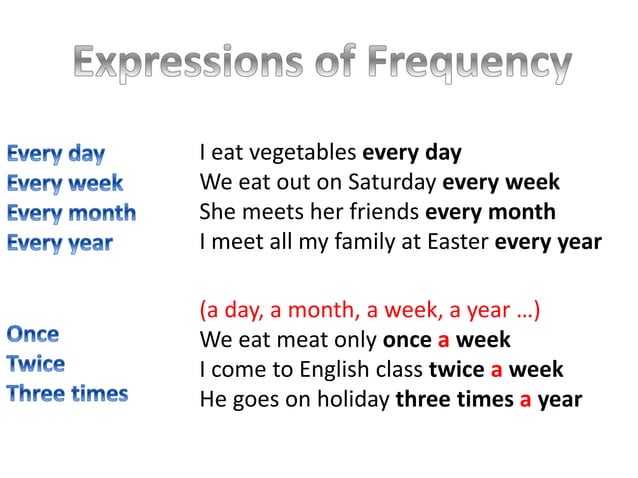 Adverbs and expressions of frequency | PPTX | Food & Drink