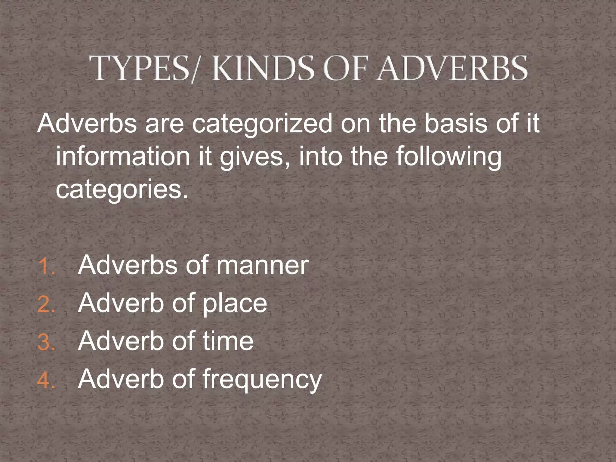 Adverbs and it's types | PPTX