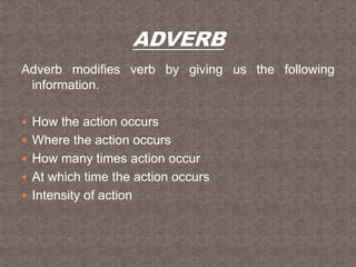 Adverbs and it's types | PPTX