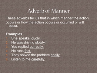 Adverbs and it's types | PPTX