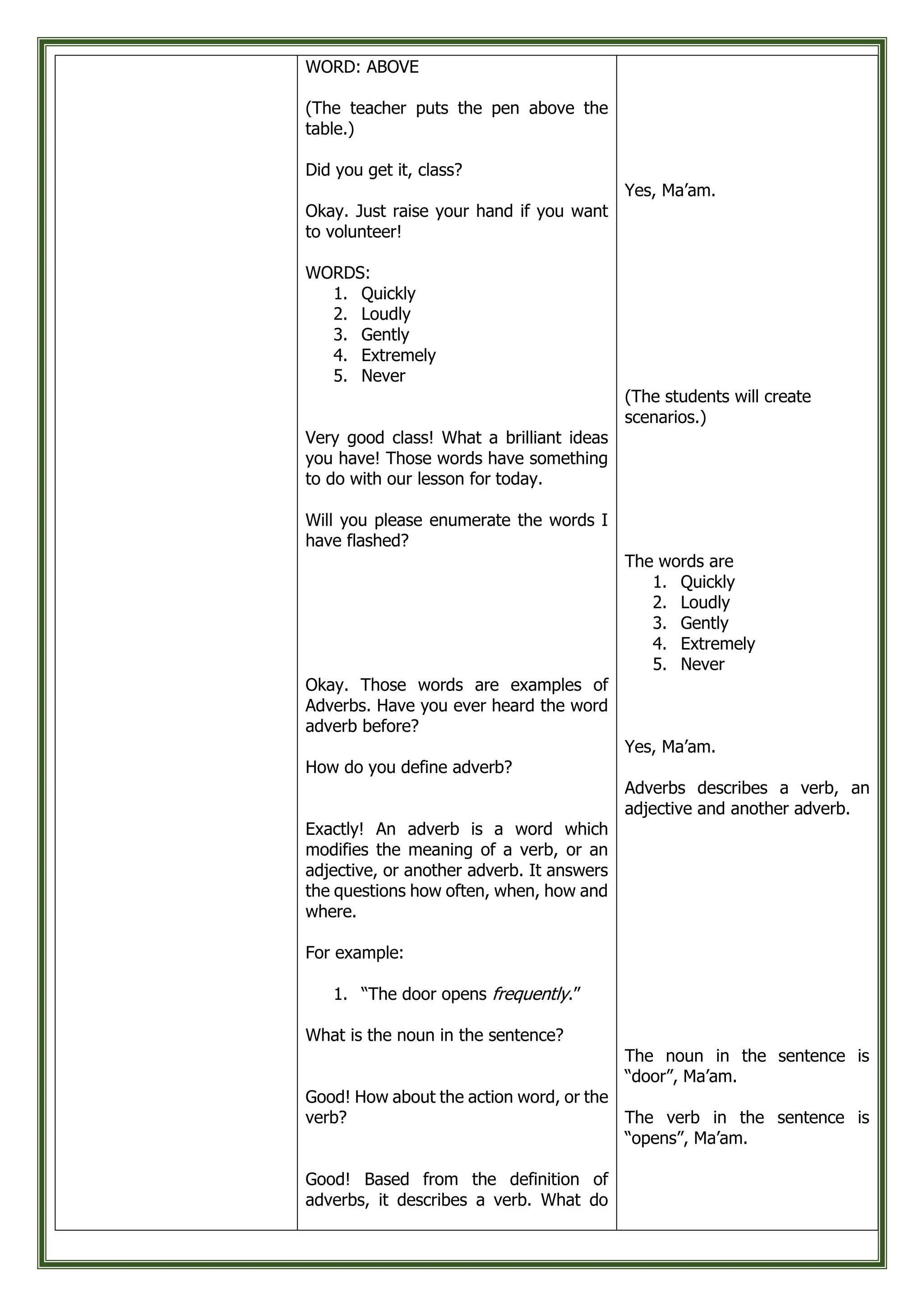 English 4quarter For Cot Lesson Plan Docx