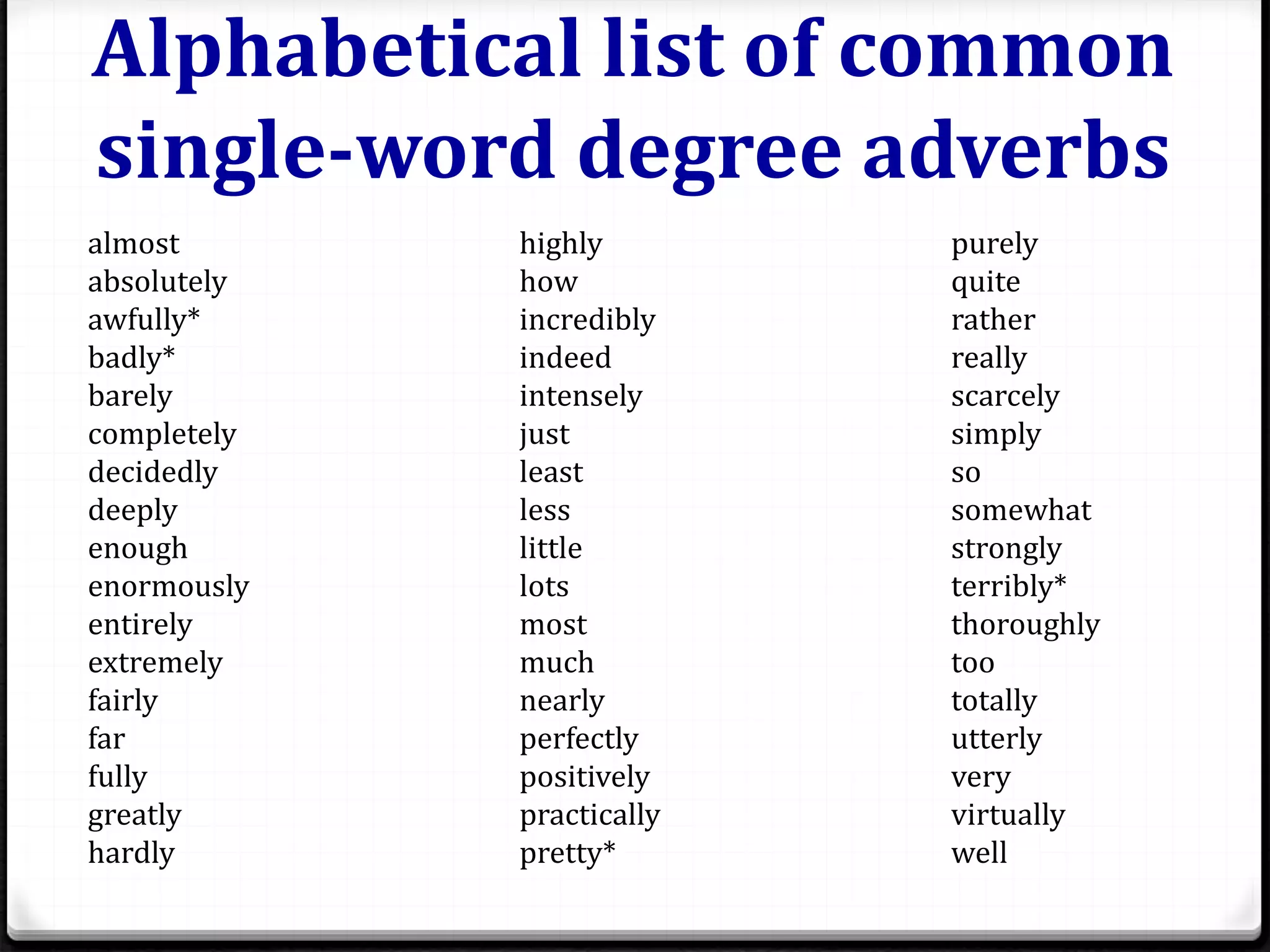 Adverbs of degree | PPTX
