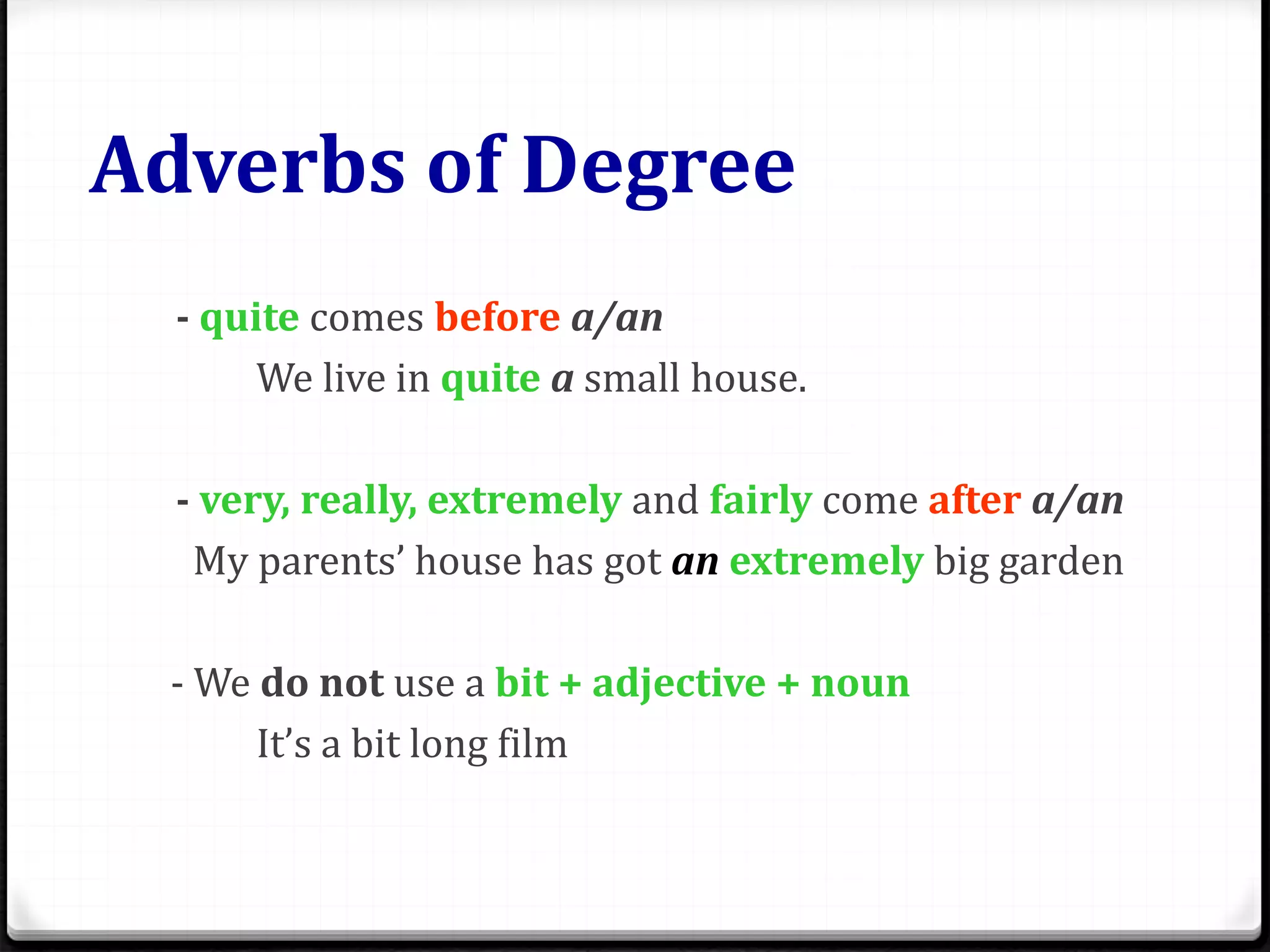 Adverbs of degree | PPTX