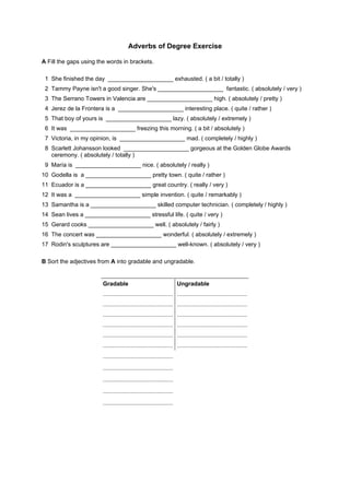 Adverbs of degree | PDF