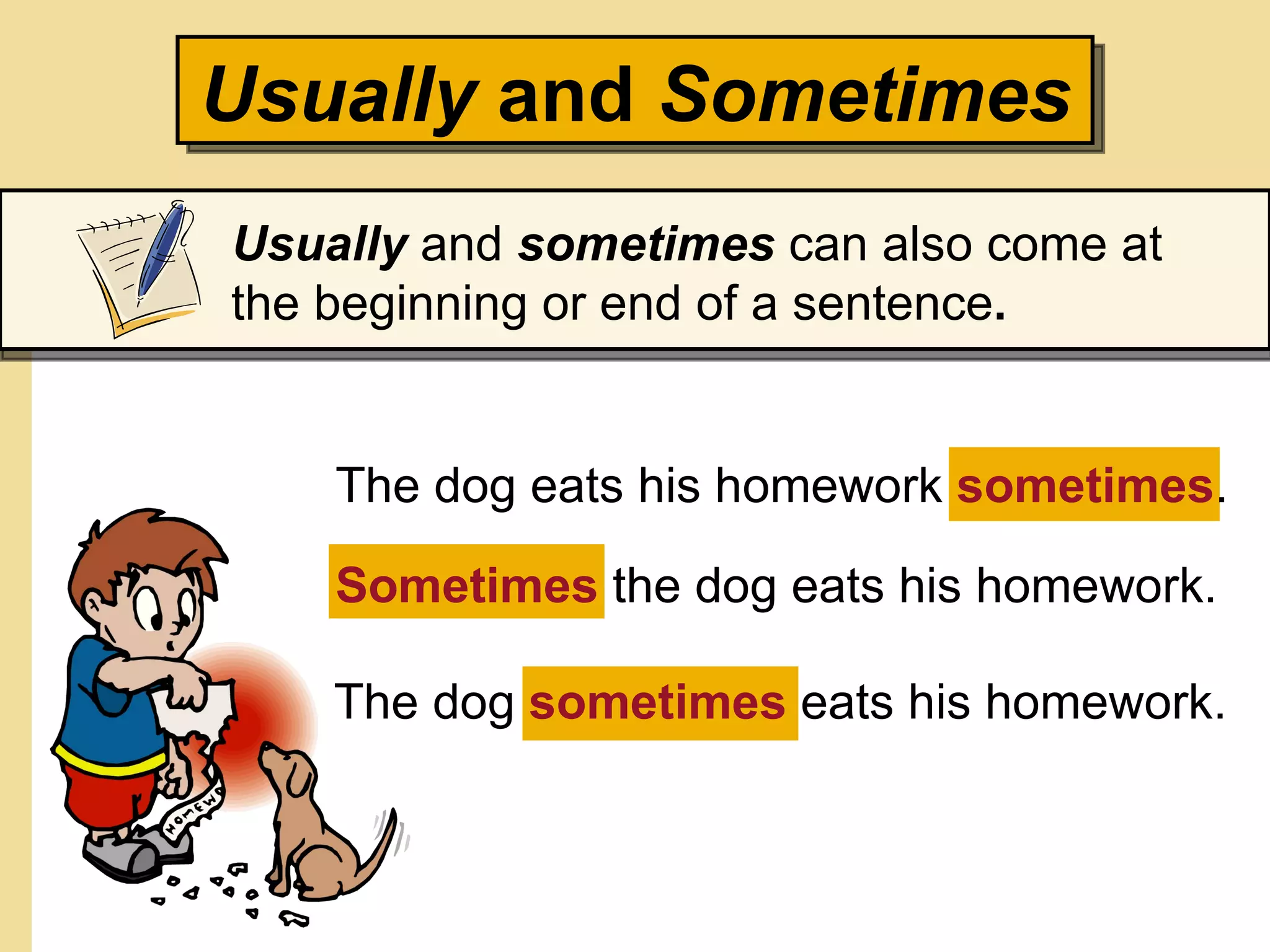 Adverbs of frequency | PPS