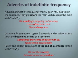 Adverbs of frequency | PPT