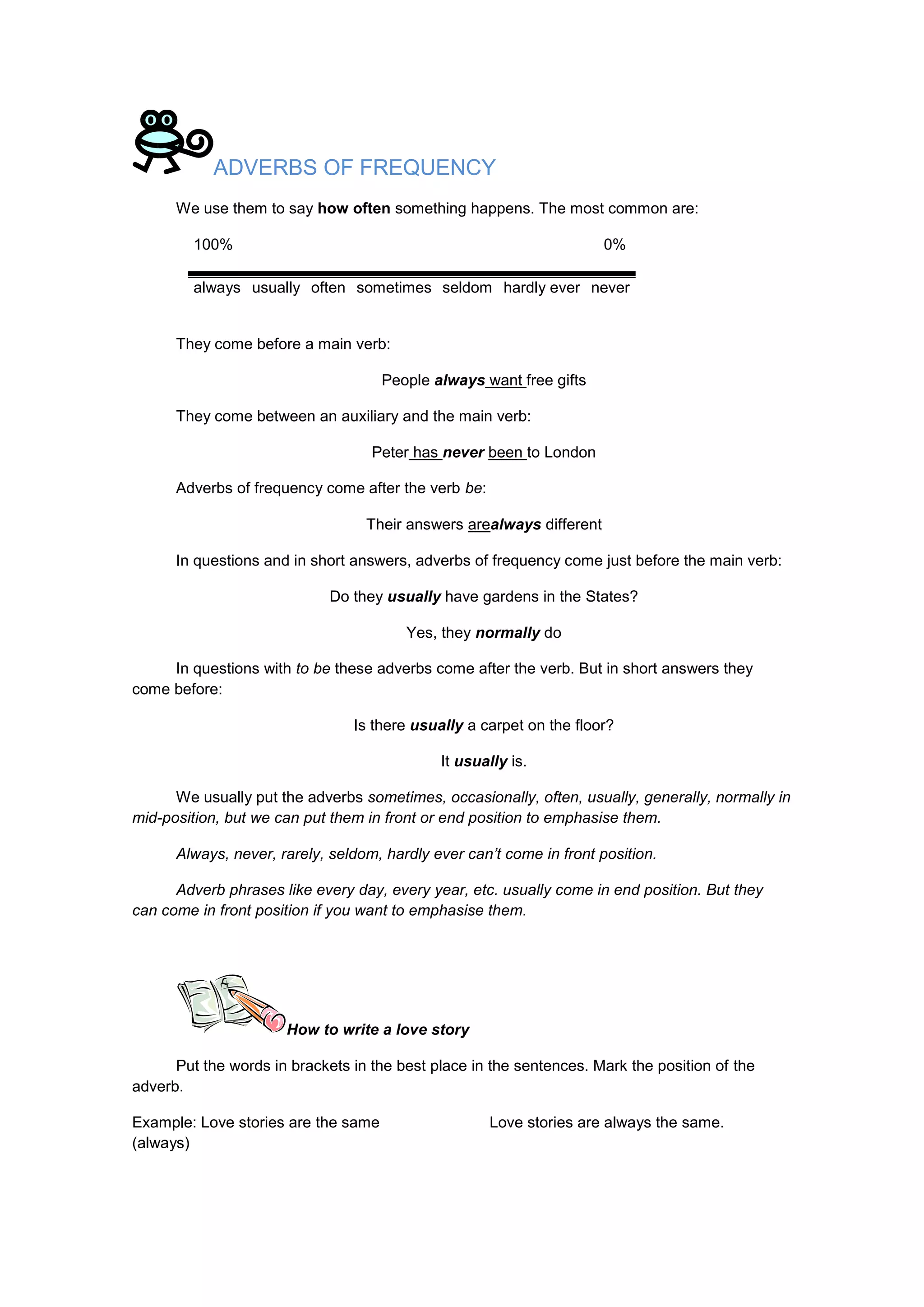 Adverbs of frequency | DOCX