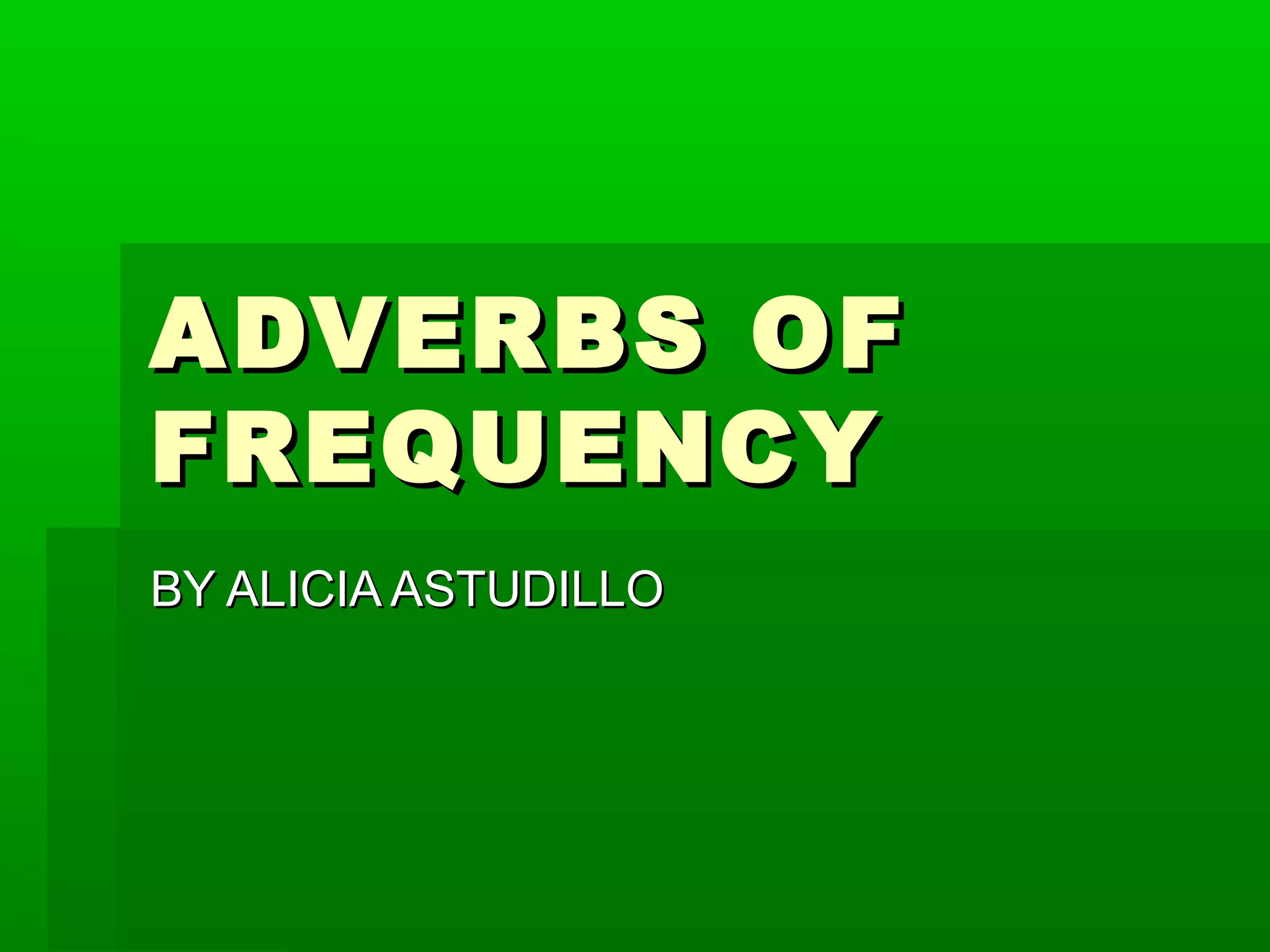 Adverbs of frequency | PPT