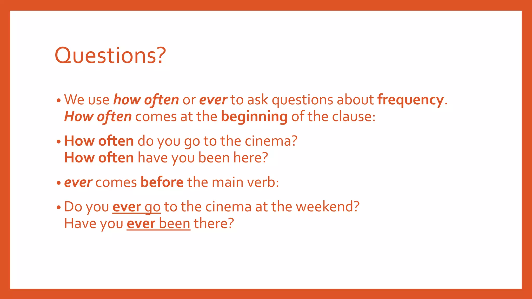Adverbs of frequency | PPTX