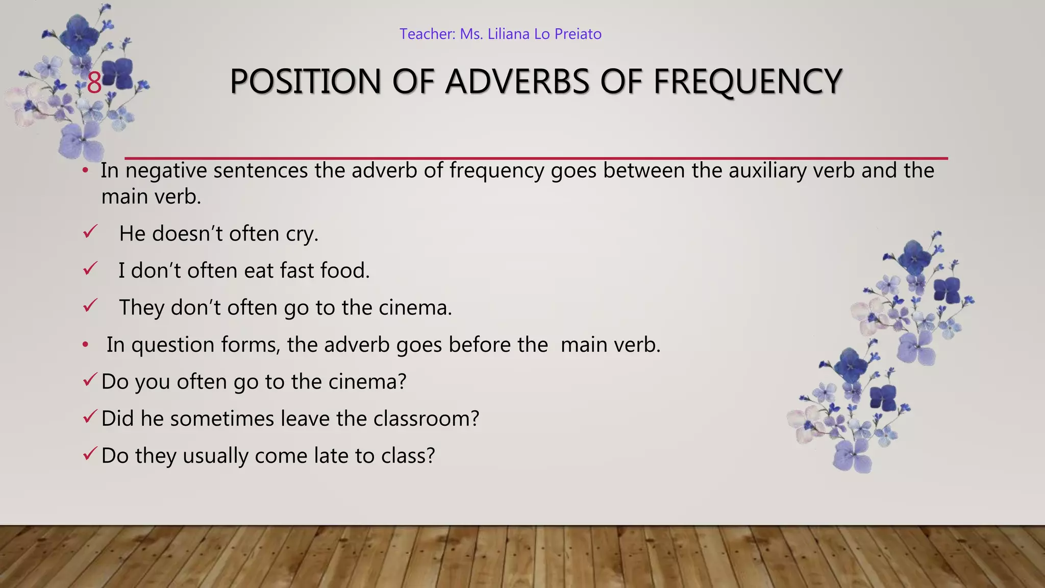 Adverbs of frequency | PPTX