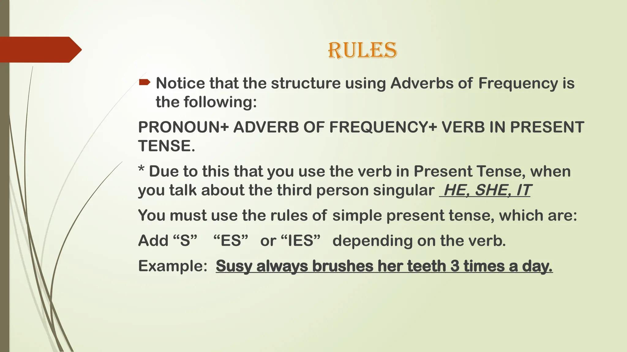 ADVERBS AND ADJECTIVES OF FRECUENCY FOR ESL STUDENTS | PPTX