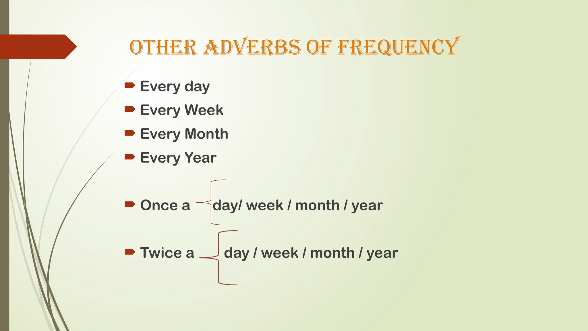 ADVERBS AND ADJECTIVES OF FRECUENCY FOR ESL STUDENTS | PPTX